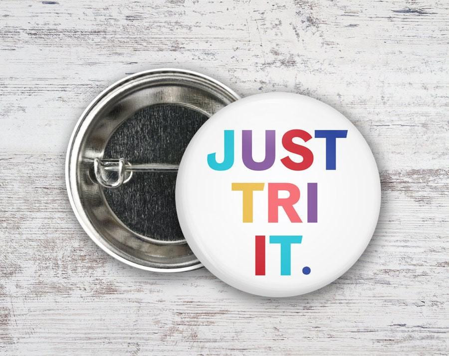 TriSigma Sigma Sigma Sigma Just Tri It Letters Button - Greek Gear
