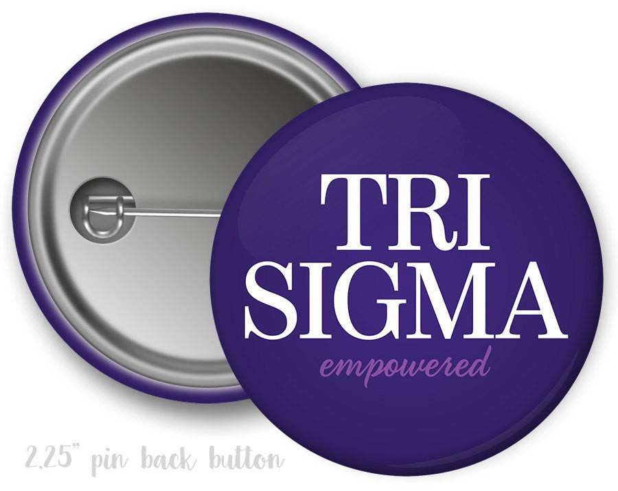 TriSigma Sigma Sigma Sigma Logo Button - Greek Gear