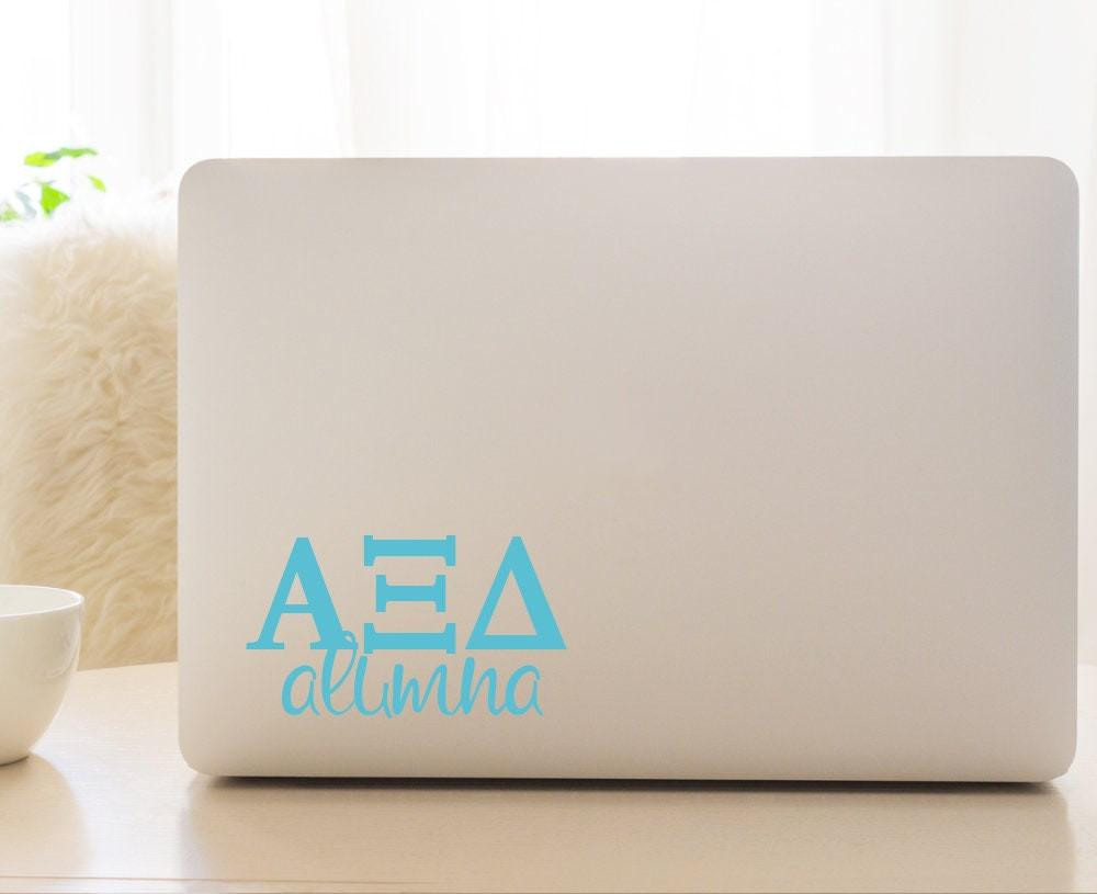 AXiD Alpha Xi Delta Letters Alumna Sorority Decal Laptop Sticker Car ...