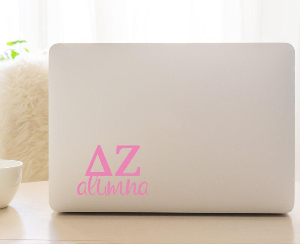 DZ Delta Zeta Letters Alumna Sorority Decal Laptop Sticker Car Decal ...