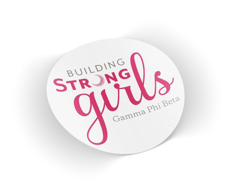 GPB Gamma Phi Beta Building Strong Girls Sticker - Greek Gear