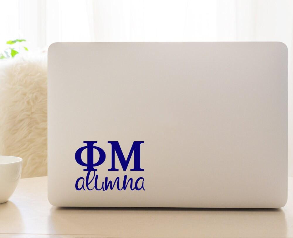 Phi Mu Sorority Letters Alumna Sorority Decal Laptop Sticker Car Decal ...