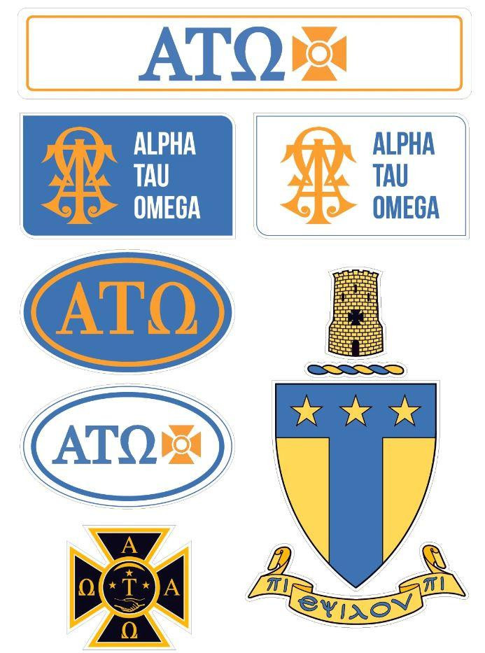 Alpha Tau Omega Fraternity Sticker Sheet- Brand Focus - Greek Gear