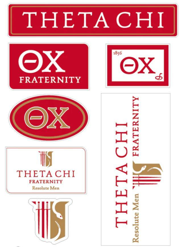 Theta Chi Fraternity Sticker Sheet- Brand Focus - Greek Gear