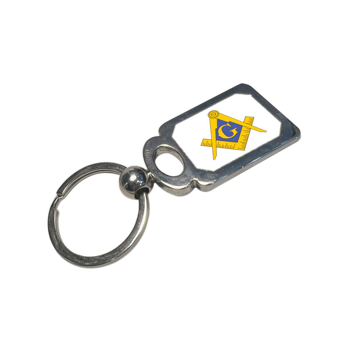 Masonic Chrome Key Chain - Greek Gear