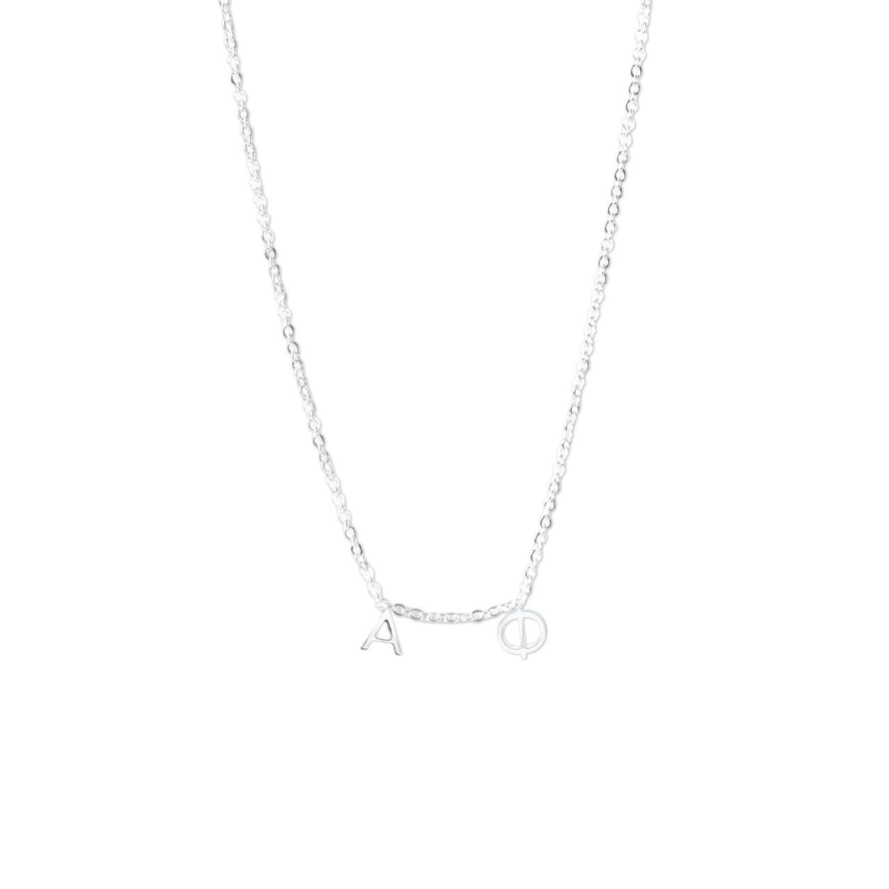 Alpha Phi Silver Letter Necklaces - Greek Gear