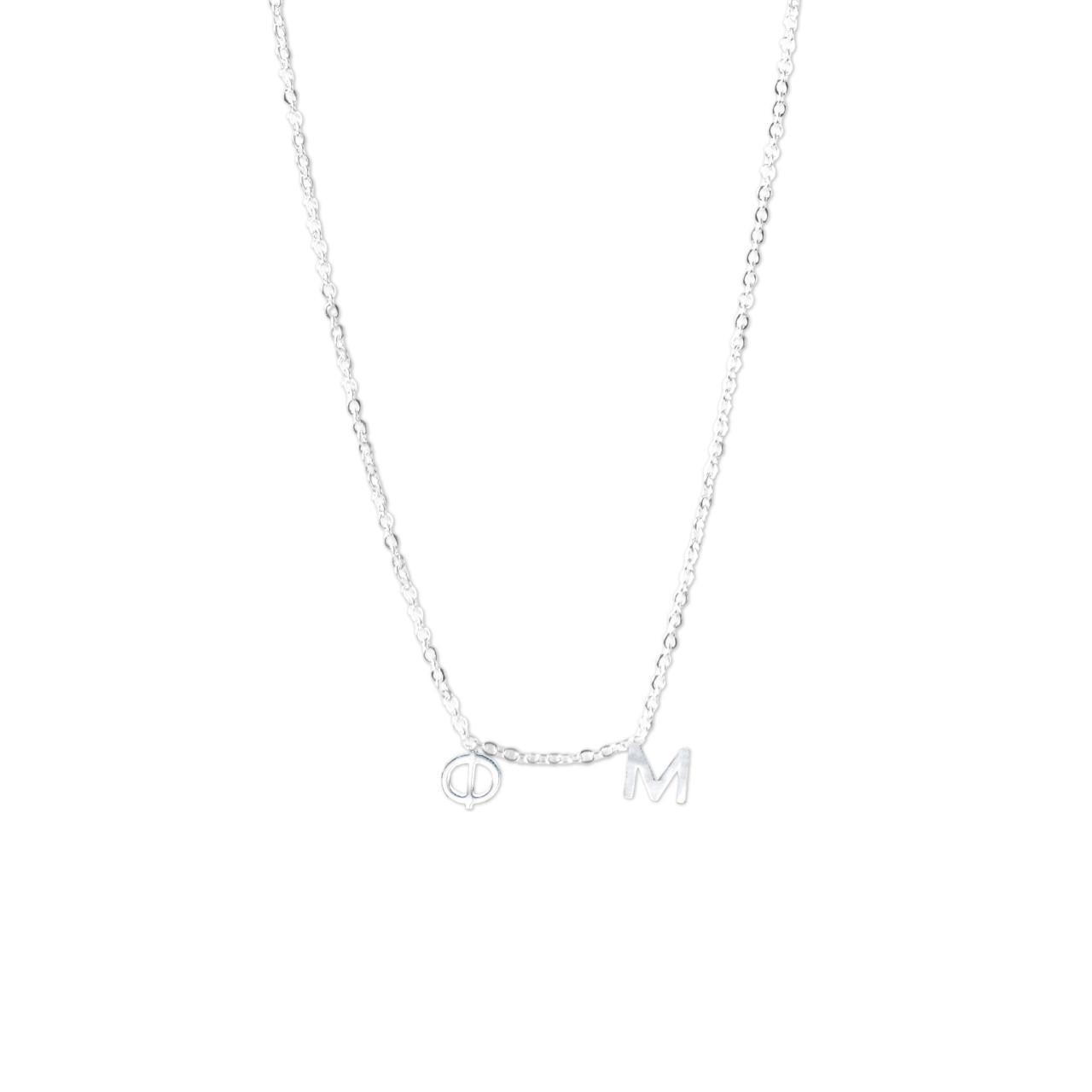 Phi Mu Silver Letter Necklaces - Greek Gear