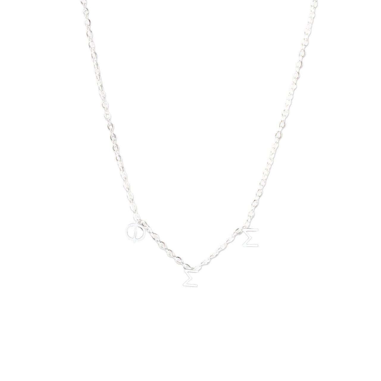 Phi Sigma Sigma Silver Letter Necklaces - Greek Gear