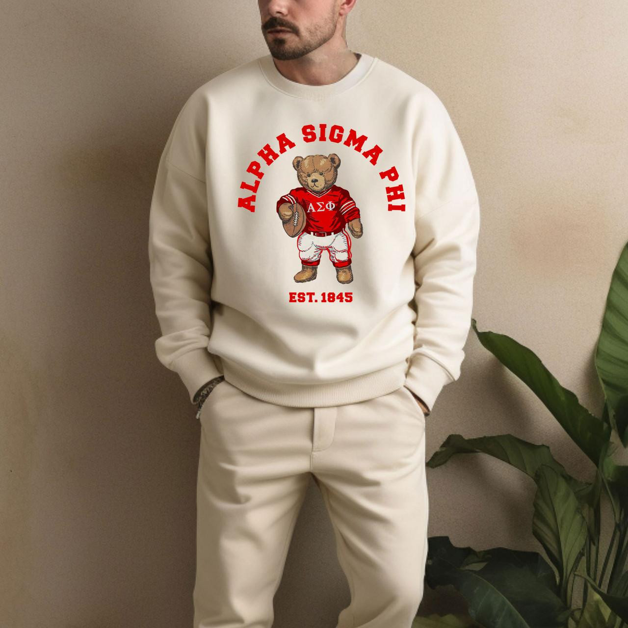 Alpha Sigma Phi Teddy Bear Crewneck Sweatshirt - Greek Gear