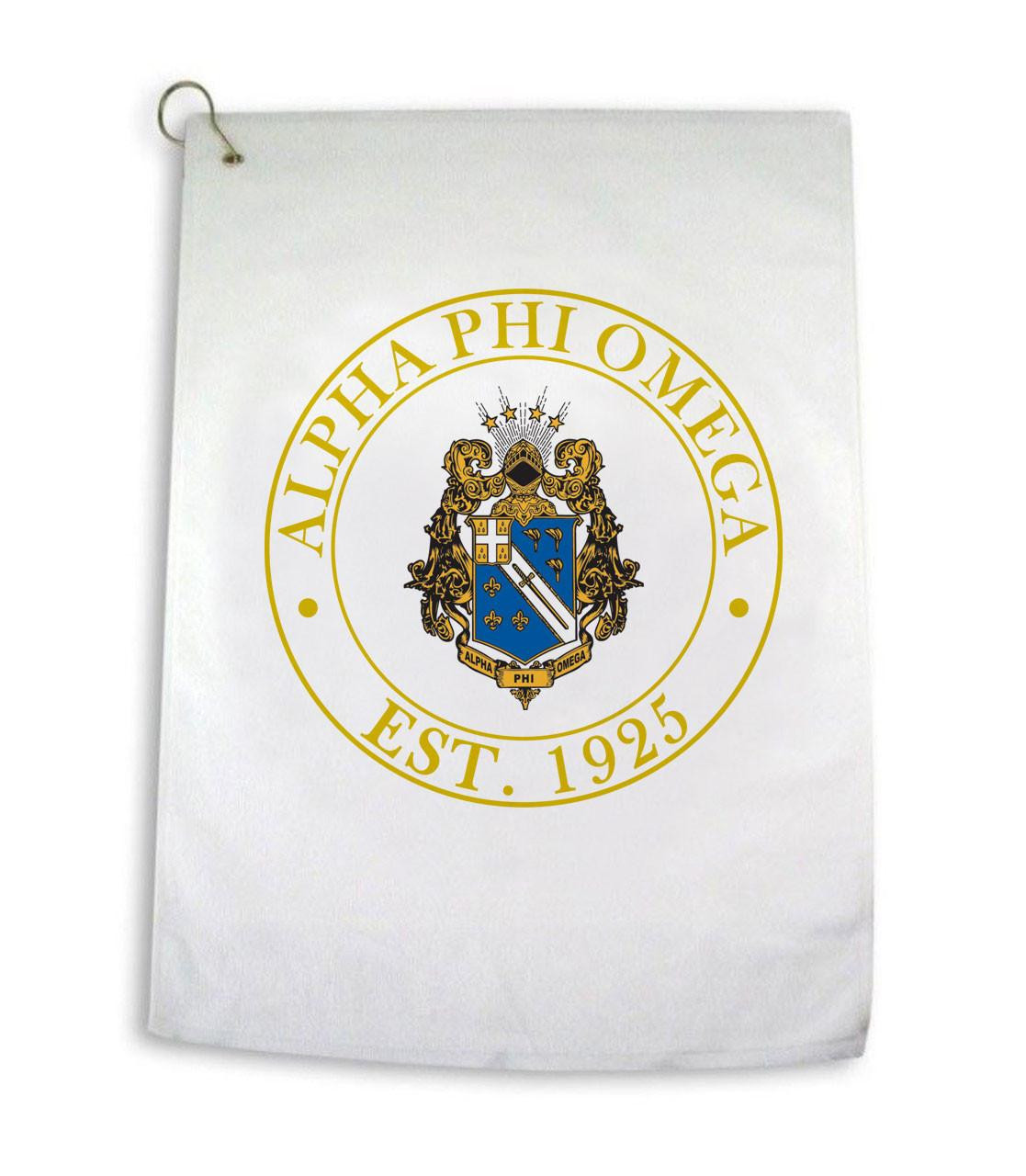 Alpha Phi Omega Crest Golf Towel - Greek Gear