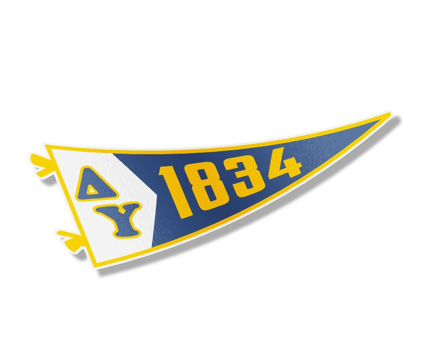 Delta Upsilon Pennant Sticker - Greek Gear