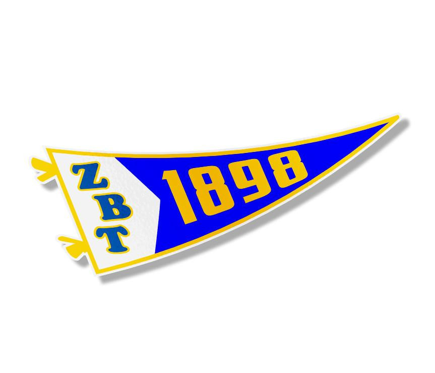 Zeta Beta Tau Pennant Sticker - Greek Gear