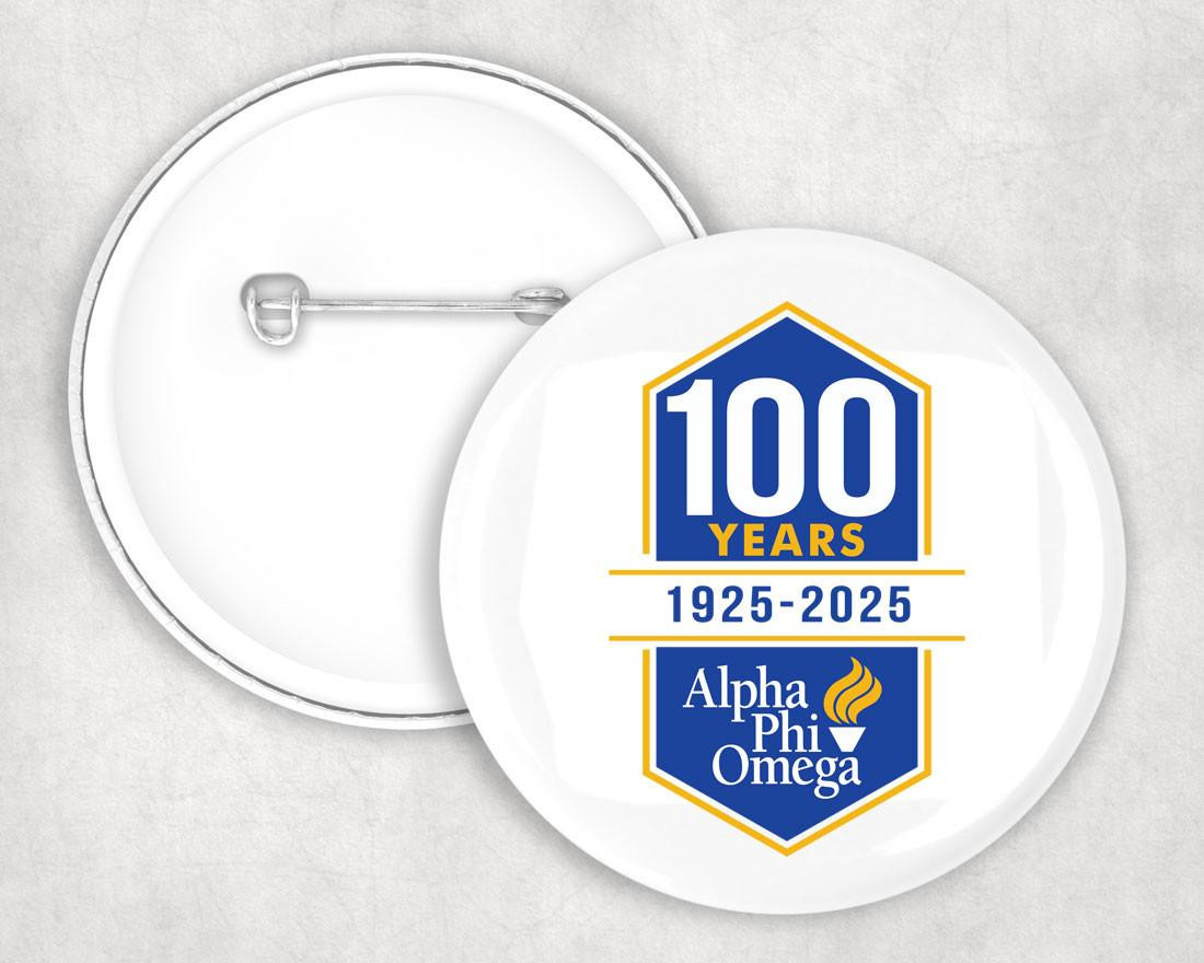 100th Celebration Tall Alpha Phi Omega Button - Greek Gear