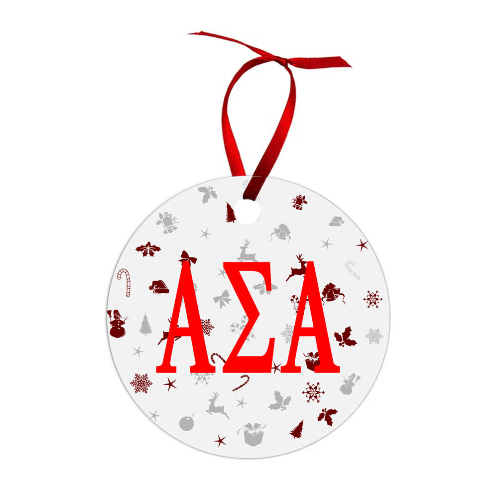 Alpha Sigma Alpha Holiday Cheer Christmas Ornaments - Greek Gear