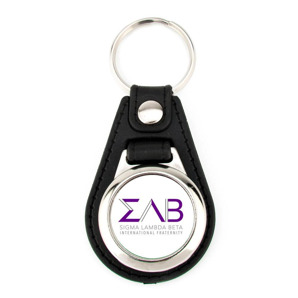Sigma Lambda Beta Leatherette Teardrop Key Chain - Greek Gear