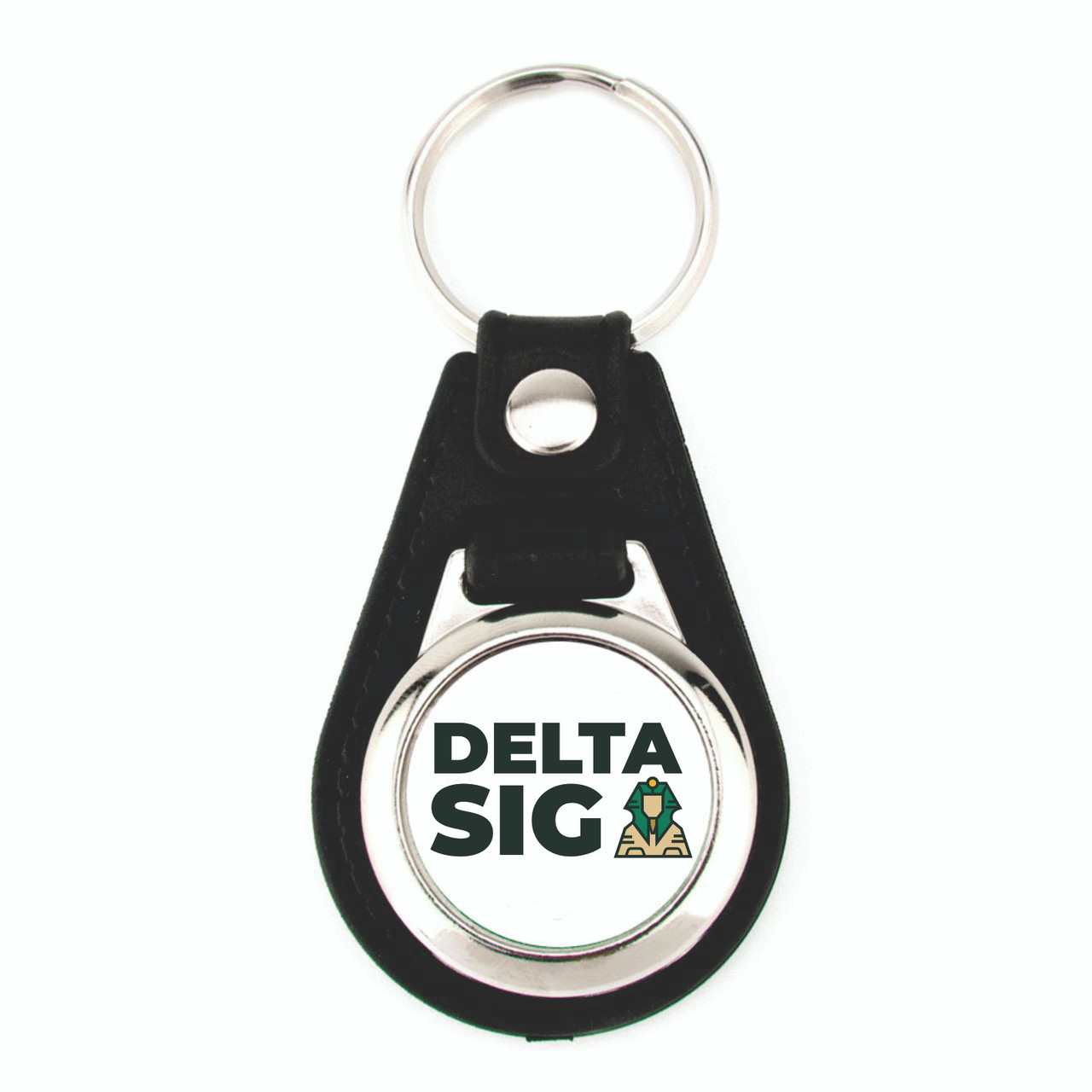 Delta Sig Leatherette Teardrop Key Chain - Greek Gear