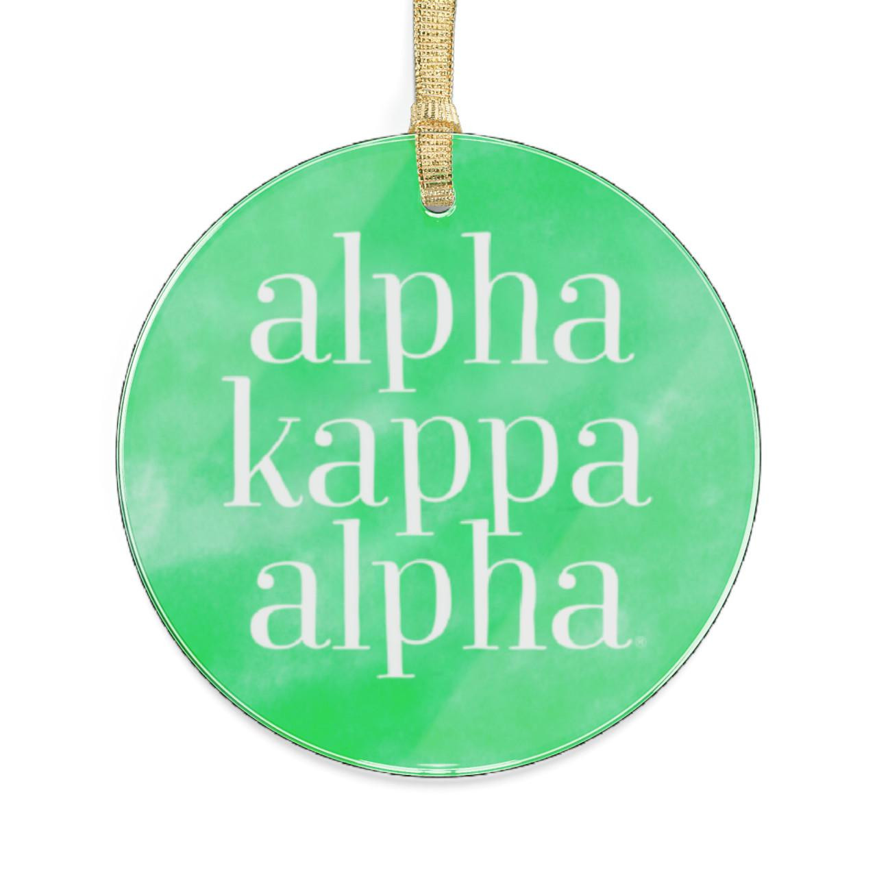Alpha Kappa Alpha Round Christmas Watercolor Ornaments - Greek Gear