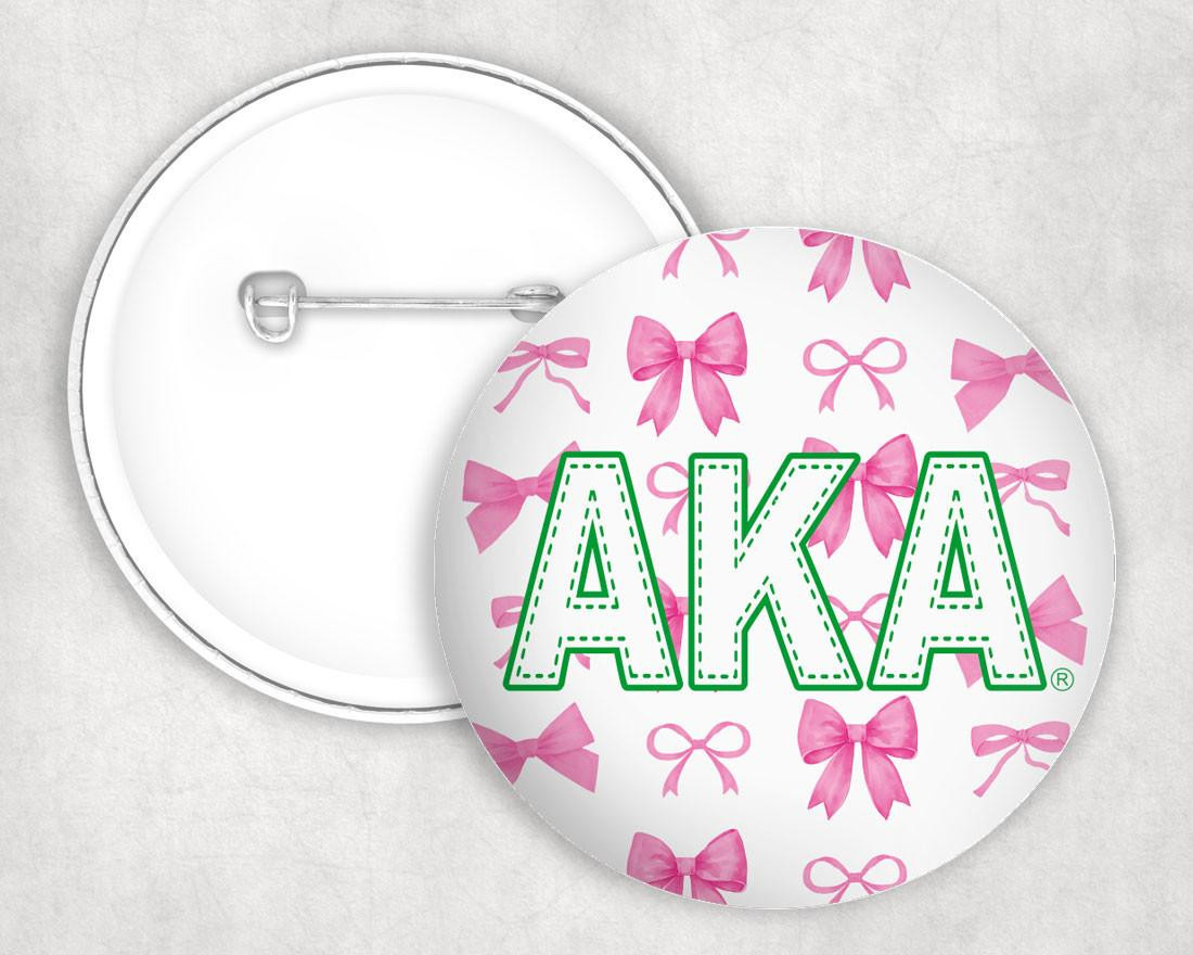 Alpha Kappa Alpha Button - AKA Multi Bows Pin