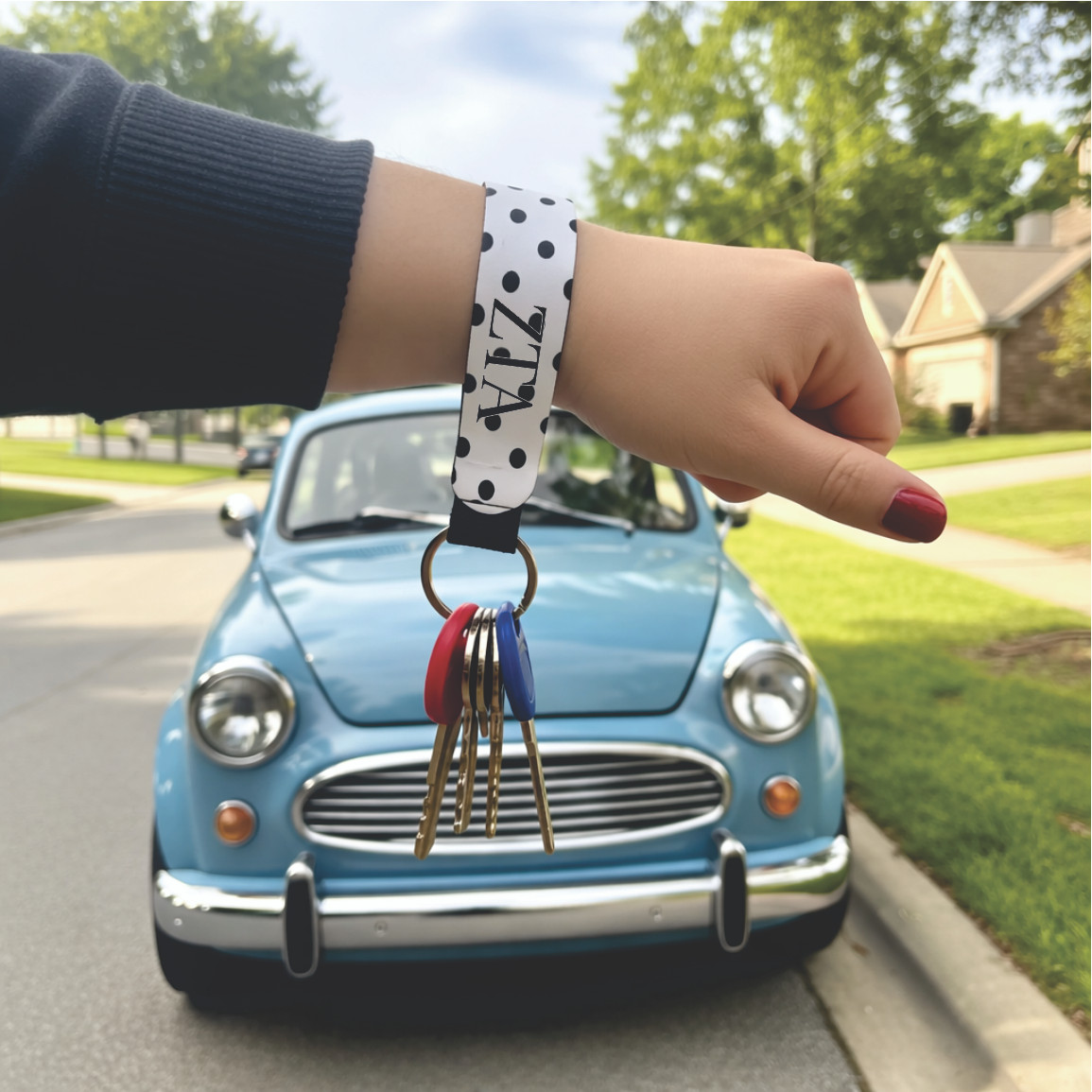 Zeta Tau Alpha Polka Dot Strap Keychain - Greek Gear