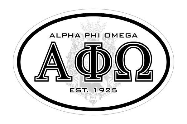 Alpha Phi Omega Oval Crest - Shield Bumper Sticker - CLOSEOUT - Greek Gear