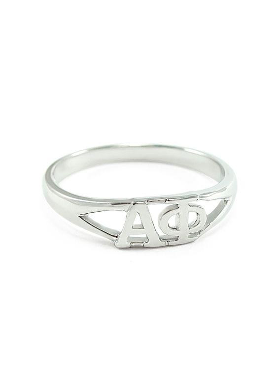 Alpha Phi Sterling Silver Letter Ring - Greek Gear