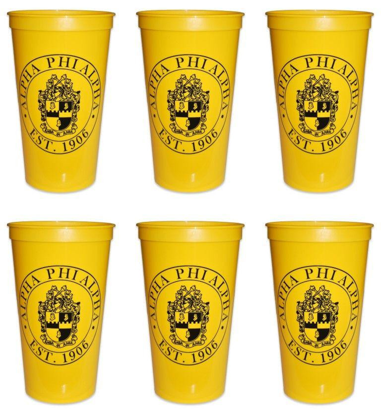 Alpha Phi Alpha Set of 6 Big Plastic Stadium Cups - Greek Gear