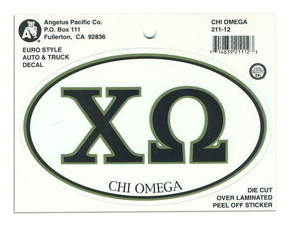 Chi Omega Euro Style Sticker - Greek Gear