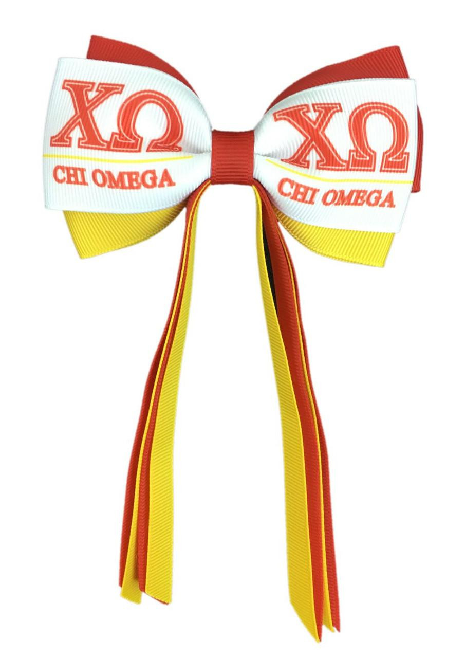 Chi Omega Streamer Bow - Greek Gear