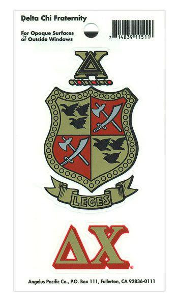 Delta Chi Crest - Shield Decal - Greek Gear