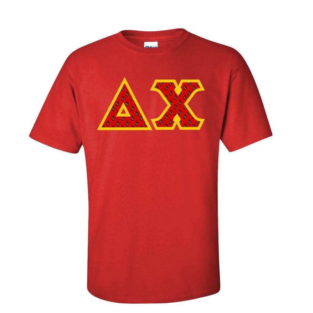 Delta Chi Fraternity Crest - Shield Twill Letter Tee - Greek Gear