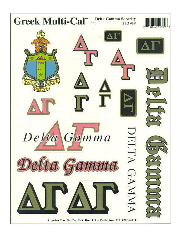 Delta Gamma Multi Greek Decal Sheet - Greek Gear