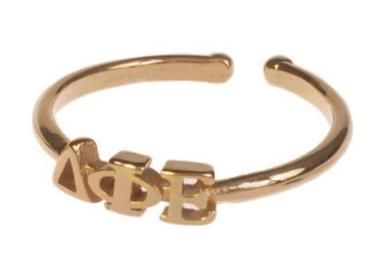 Delta Phi Epsilon Adjustable Letter Ring - Greek Gear
