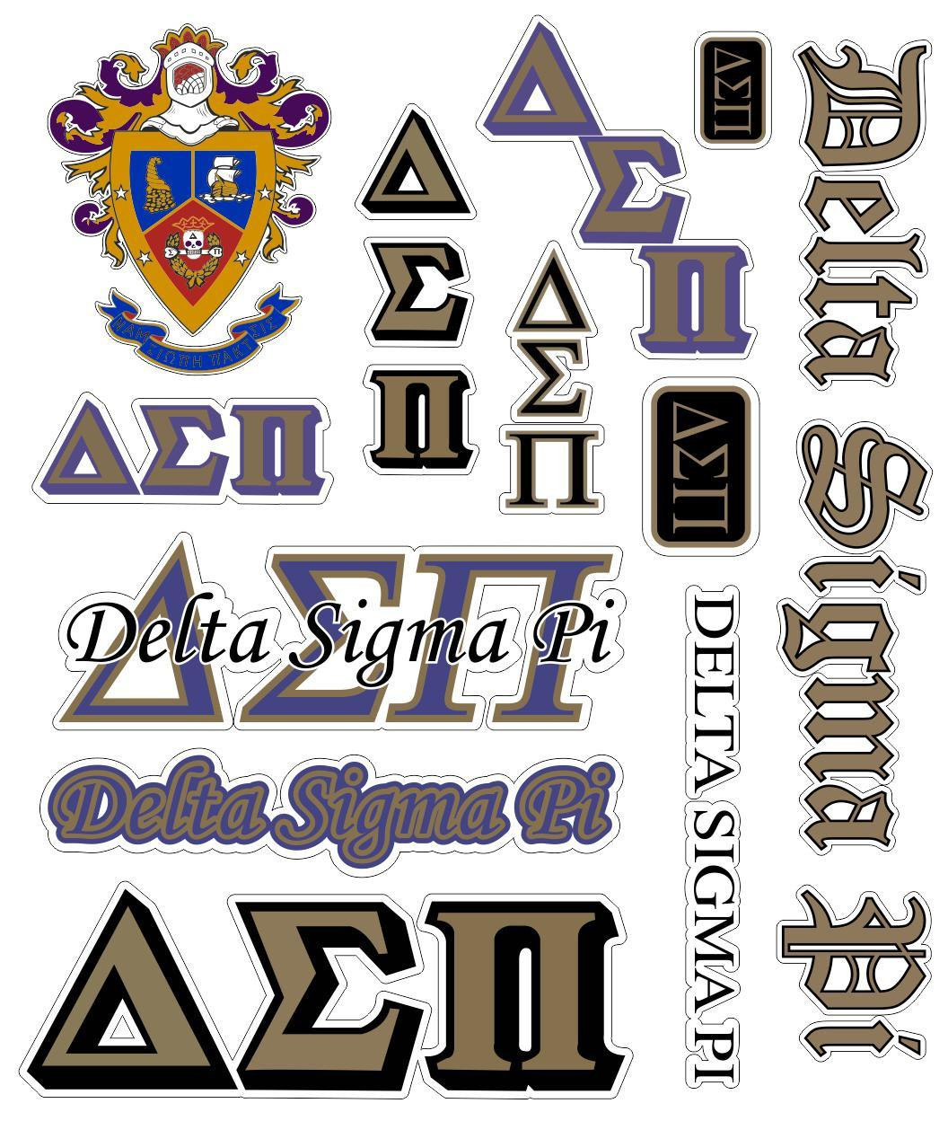 Delta Sigma Pi Multi Greek Decal Sticker Sheet - Greek Gear