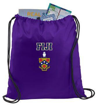 FIJI Fraternity - Phi Gamma Delta Crest - Shield Cinch Sack - Greek Gear