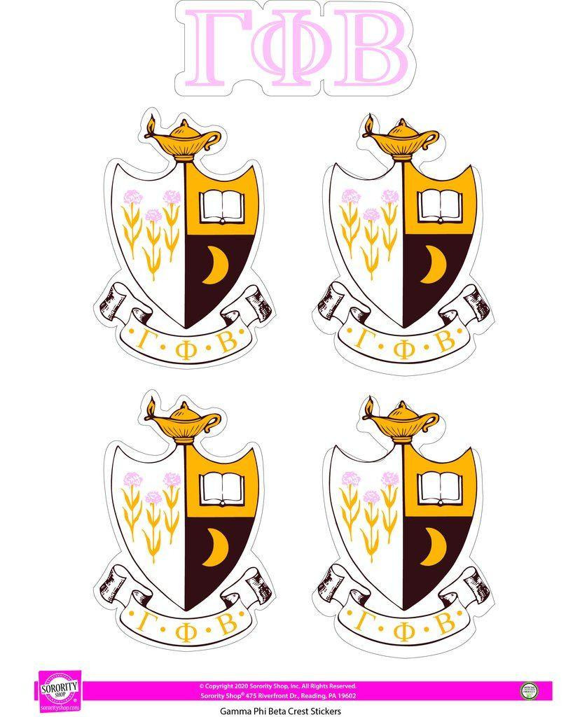 Gamma Phi Beta Crest Sticker Sheet - Greek Gear
