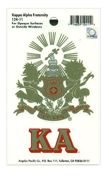 Kappa Alpha Crest - Shield Decal - Greek Gear