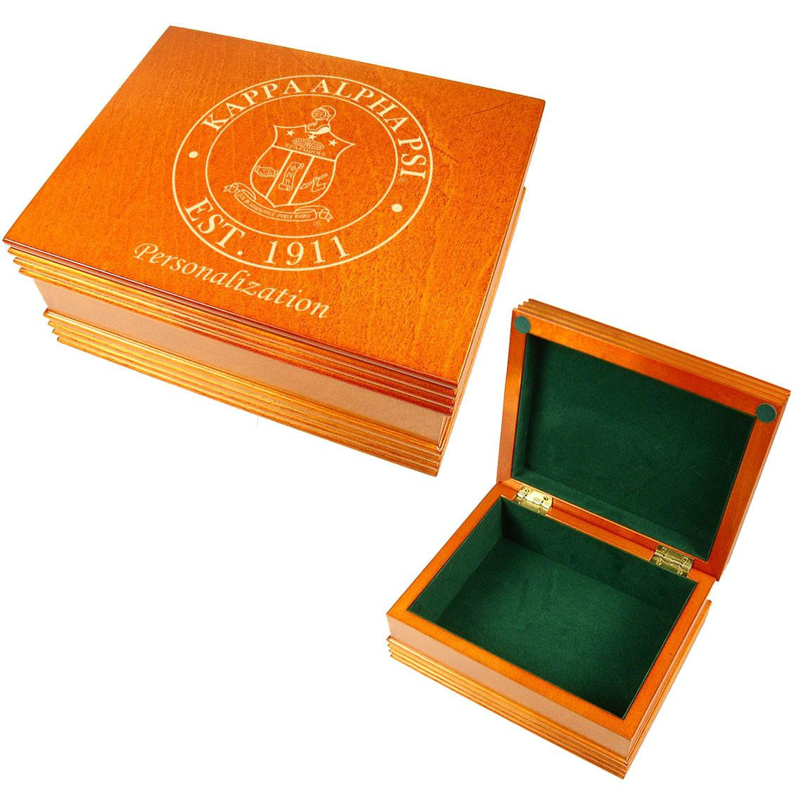 Kappa Alpha Psi Keepsake Box – Custom Engraved Walnut Fraternity Box