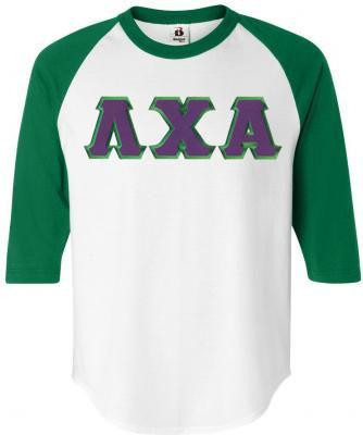 DISCOUNT- Lambda Chi Alpha Lettered Raglan T-Shirt - Greek Gear