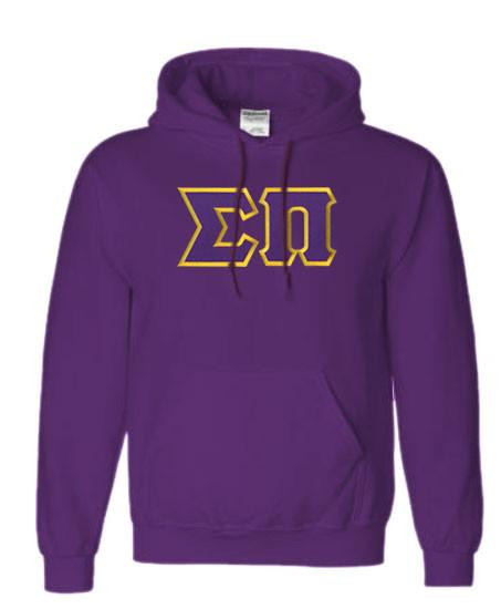 Sigma Pi Letters Hooded Sweatshirt - Best Value - Greek Gear