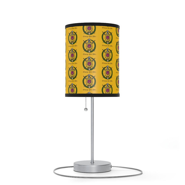 Omega Psi Phi Desk Lamp – Fraternity Decor with Steel Base & Printed Shade