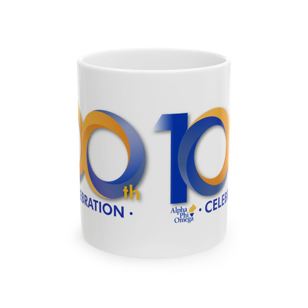 100th Celebration Alpha Phi Omega Ceramic Coffee Cup, 11oz - Greek Gear