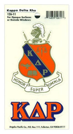 Kappa Delta Rho Crest - Shield Decal - Greek Gear