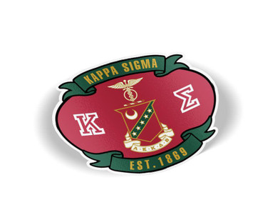 Kappa Sigma Banner Crest - Shield Decal - Greek Gear