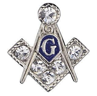 Mason 3/8'' Stone Lapel Pin In Silver - Greek Gear
