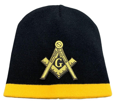 Masons Black Knit Skull Cap With Masons Shield - Greek Gear