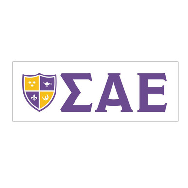 Sigma Alpha Epsilon Greek letters over Name Sticker - Greek Gear