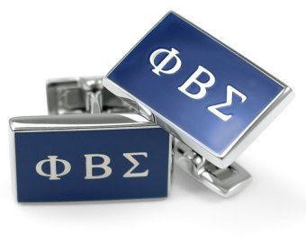 Phi Beta Sigma Flag Cufflinks – Rhodium & Enamel Fraternity Formalwear