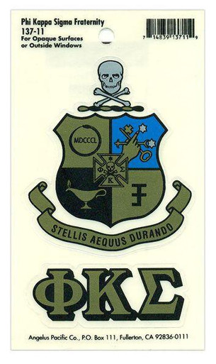 Phi Kappa Sigma Crest - Shield Decal - Greek Gear