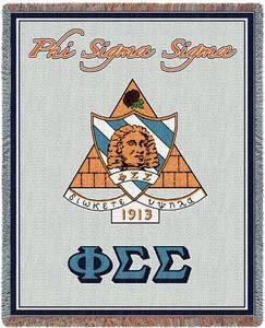 Phi Sigma Sigma Color Deluxe Afghan Blanket - Greek Gear