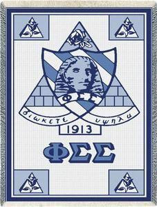 Phi Sigma Sigma Crest - Shield Afghan Blanket - Greek Gear